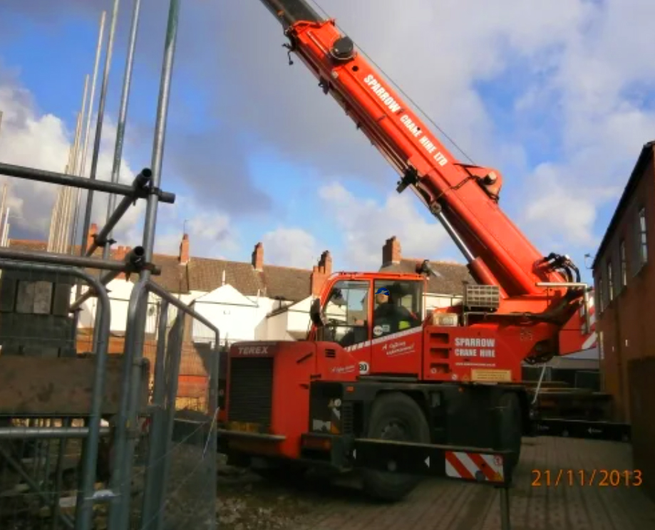 Sparrow Crane Hire helps with crane lift at Earl Lane, Cardiff ...