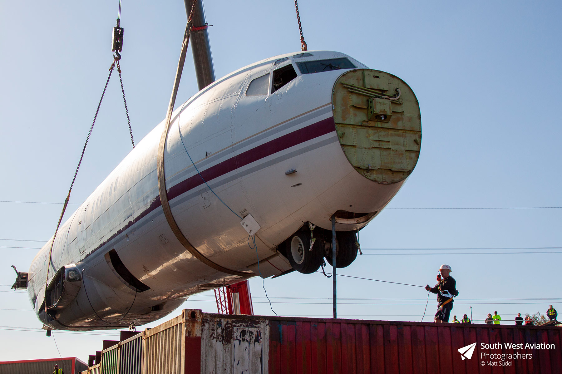Sparrow Crane Hire lifts Boeing aircraft body at PYTCH Event Organisers ...