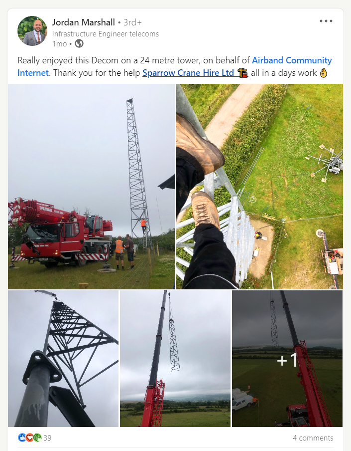 Infrastructure project of the decommissioning of a 24 metre internet ...
