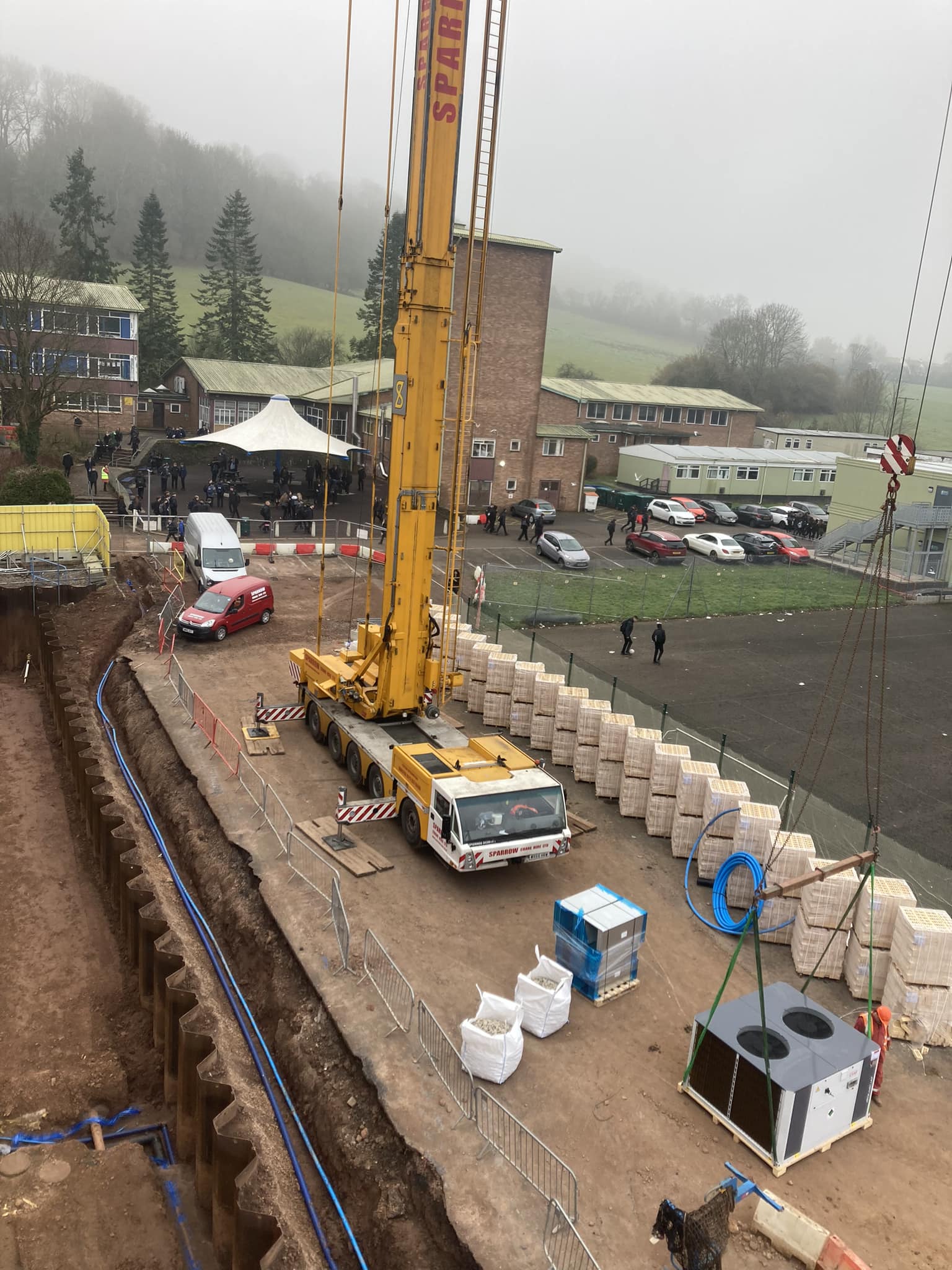 Our Spierings SK599-AT5 working on the new school at Bassaleg, Newport ...