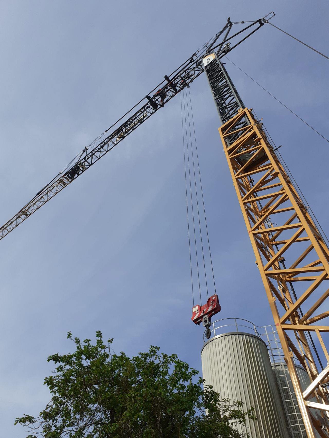 53k Liebherr Pedestrian Operated Self Erecting Tower Crane being ...