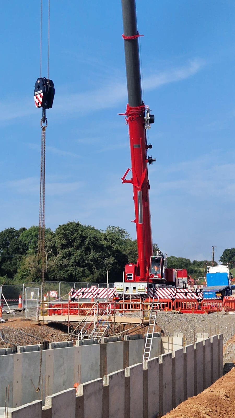 Our Liebherr LTM1300-6.3 at Bridgwater assisting in building of a storm ...