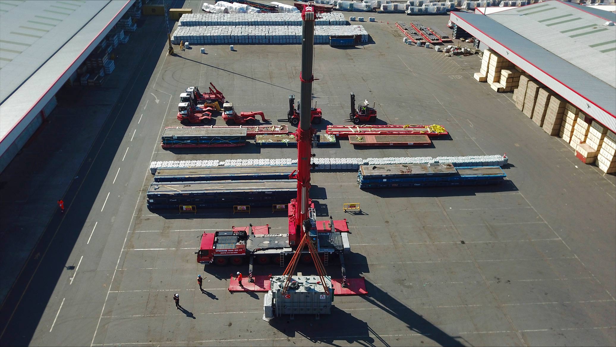 Our Liebherr LTM1300-6.3 lifts at 57te transformer at Royal Portbury ...