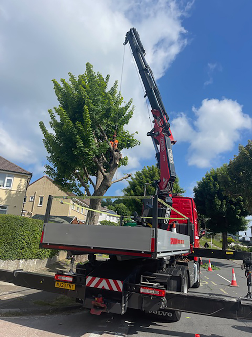 Our FASSI 710 Hiab Crane busy in the towns and cities through Devon ...